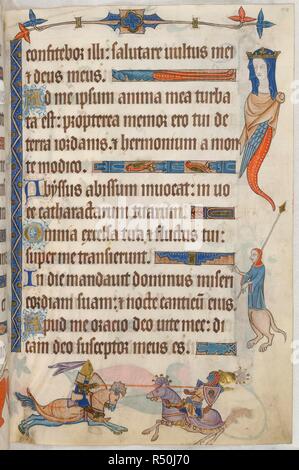 Luttrell Psalter - King Richard I of England in combat with Saladin ...