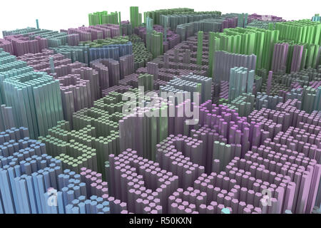 Keyword of Statistics. Colorful 3D rendering. Background abstract ...