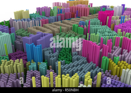 Keyword of Database. Colorful 3D rendering. Abstract block geometric ...