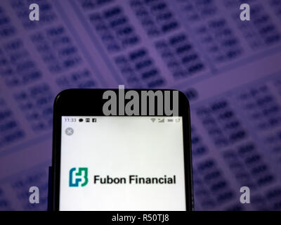 Fubon Financial Holding Company logo displayed on a modern smartphone ...