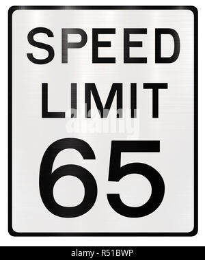 Speed limit 65 road sign in USA Stock Photo - Alamy
