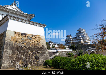 Japanese Himeiji Castle with blue sky Stock Photo - Alamy