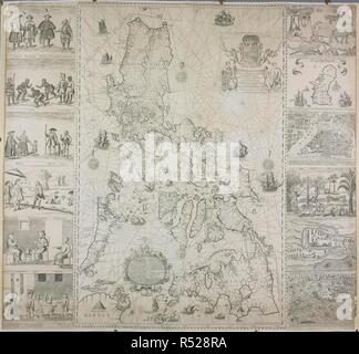 18th century Map of the Philippines - Manila Galeon passes Stock Photo ...