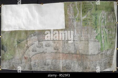 Plan of Dover Plan or bird's eye view of Dover town, harbour, and ...