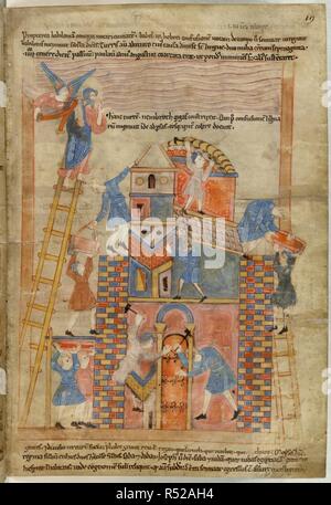 Bible, Tower of Babel, Genesis, 11, 4, crowd, construction, round tower ...