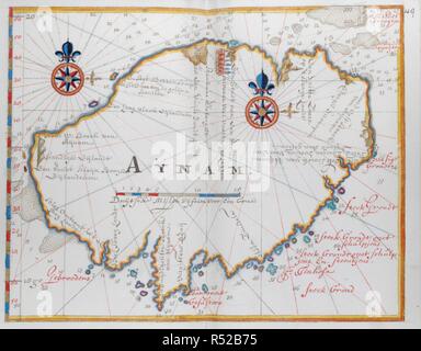 Map of the island of Aynam. . DUTCH PORTOLANO, containing forty-nine ...