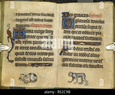 Book of Hours, Illuminated Decorated Initial, This book was created ca ...