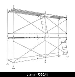 3D outline scaffold. Vector rendering of 3d Stock Vector Image & Art ...