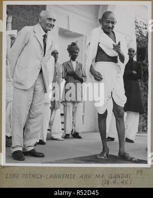 Mahatma Gandhi with Lord Pethick Lawrence, Delhi, India, Asia, May ...