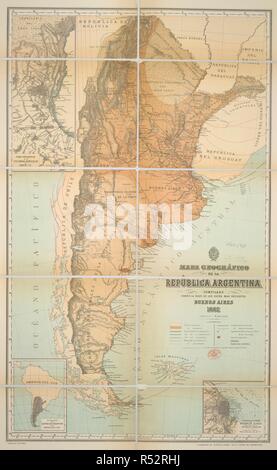 Latzina Map of Argentina 1882 Stock Photo - Alamy
