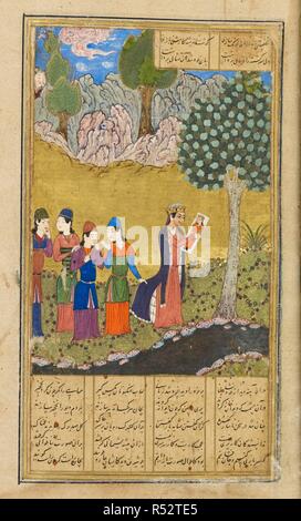 A miniature painting from a fifteenth century manuscript of the epic ...