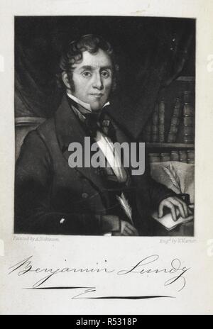 Benjamin Lundy. Portrait. An American Quaker abolitionist, Author ...