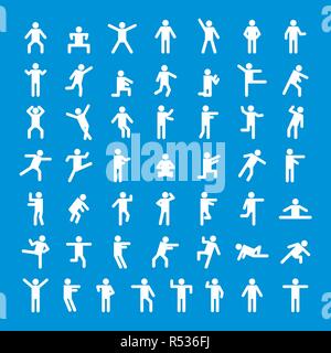 Man Person Basic Body Language Posture Stick Figure Pictogram Icon ...
