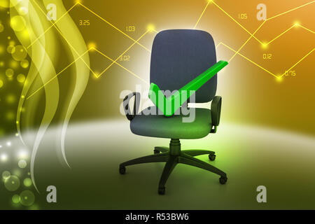 Right mark sitting comfortable computer chair Stock Photo - Alamy