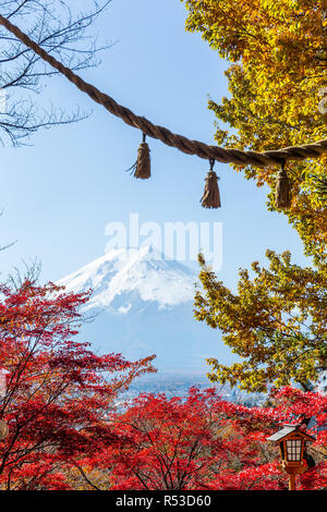Mount Fuji with japanese temple rope Stock Photo - Alamy