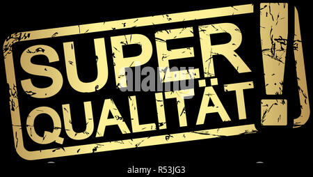 gold stamp with text super quality Stock Photo - Alamy