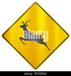 Reindeer warning sign Stock Photo - Alamy
