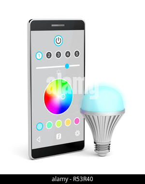 Light bulb and smartphone Stock Photo - Alamy