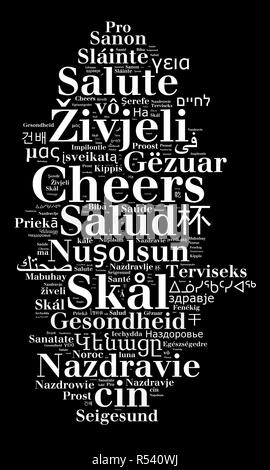 Cheers word cloud concept in different languages Stock Photo - Alamy