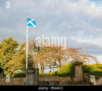 Saltire, Scottish Flag with white St. Andrew's Cross on blue background ...