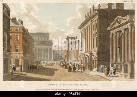 View, looking down Threadneedle Street of the City of London offices ...