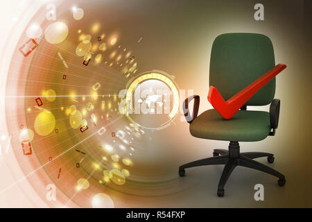 Right mark sitting comfortable computer chair Stock Photo - Alamy