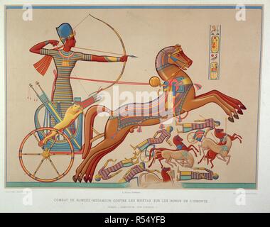 Egyptian war chariot military bow arrow soldier vehicle ancient Stock ...