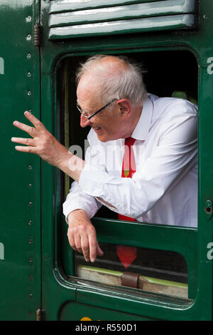 A Vintage Guards Van from a British Freight Train Stock Photo - Alamy