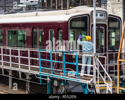 Hankyu Kyoto Classic Maroon Trains in Kyoto Japan - Vintage Trains ...