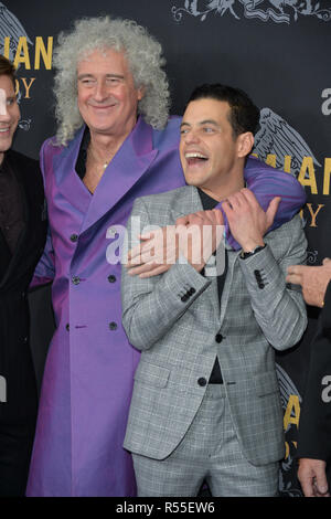 Brian May and Rami Malek attending the Bohemian Rhapsody world Premiere ...