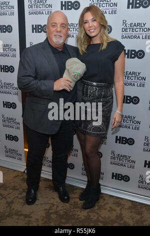 Alexis Roderick and Billy Joel attend a press conference in celebration ...