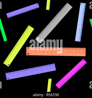 Colorful Plastic Rulers Seamless Pattern Stock Photo - Alamy
