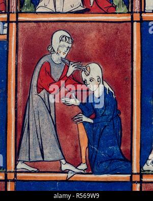 Operation on patient's skull, (Detail) The second miniature of a set of ...