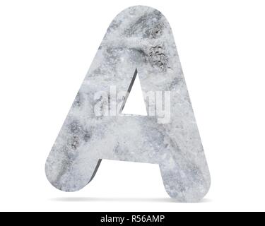 Concrete Capital Letter - I isolated on white background. 3D render ...