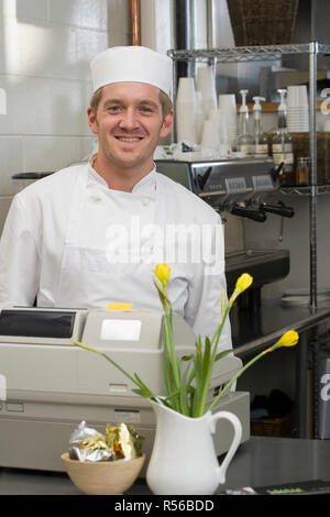 a man in a chef's uniform self-confidence professionals work Stock ...