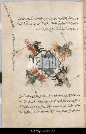 Four horseman, Four riders in a team game are shown cantering round the ...