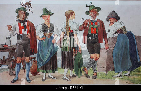 Fashion of Tyrol, Austria, 19th Century. Alpbach Stock Photo - Alamy