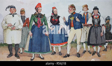fashion, traditional costumes, Germany, Hesse, girl in traditional ...