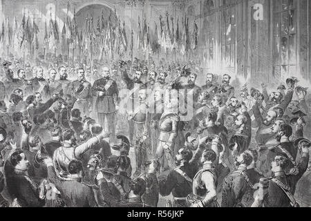 Proclamation of the German empire, Versailles, France, 18 January 1871 ...