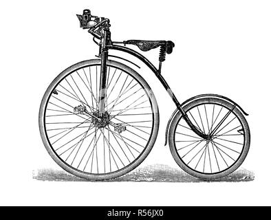 Velocipede, bicycle, 19th century and earlier, Manuped, 1880, woodcut ...