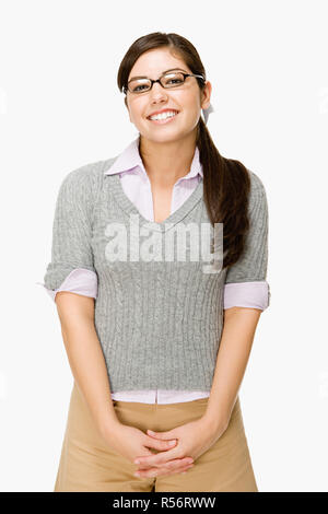 A geeky girl laughing Stock Photo - Alamy