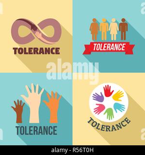 Tolerance logo set. Flat set of tolerance vector logo for web design ...