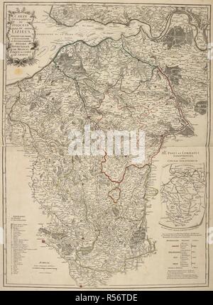Carte topographique du Diocese de Sens divisé en ses cinq Archidiaconés ...