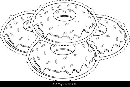 Cute donuts dessert cartoons background for fabric, wrapping, wallpaper ...