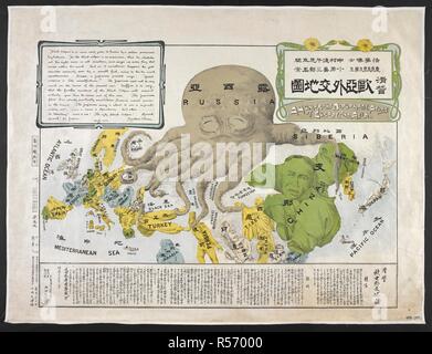 A humorous diplomatic atlas of Europe and Asia , Russo-Japanese War ...