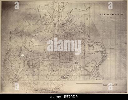 Map of Kabul, ground plan drawn by Guides. Originally published in 1880 ...