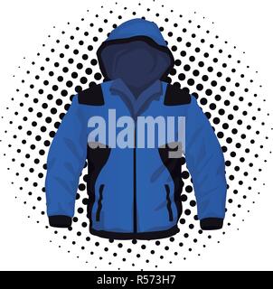 cartoon vector illustration of a blue jacket Stock Vector Art ...