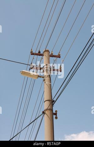 electric line columns Stock Photo - Alamy