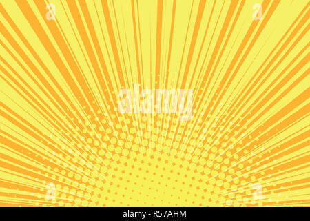 Orange rays pop art comic background Stock Photo - Alamy