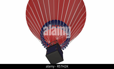 hot air balloon with passenger basket isolated Stock Photo - Alamy